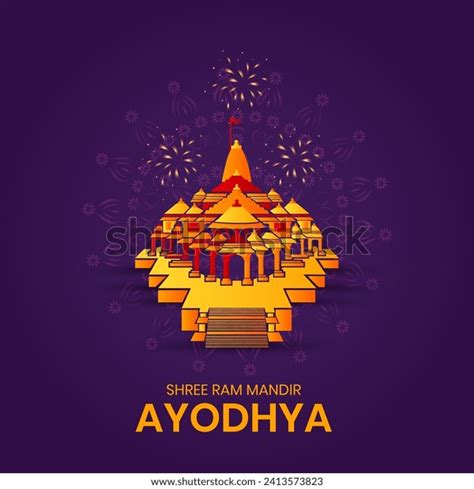 Creative Vector Illustration Ayodhyas Ram Mandir Stock Vector Royalty