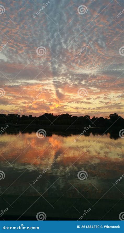 Port Dalhousie Water Front Trail Ontario Lake Canada At Sunset Stock