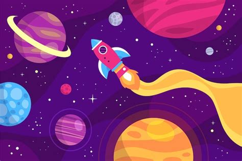 Fondo De Galaxia De Dibujos Animados Vector Gratis