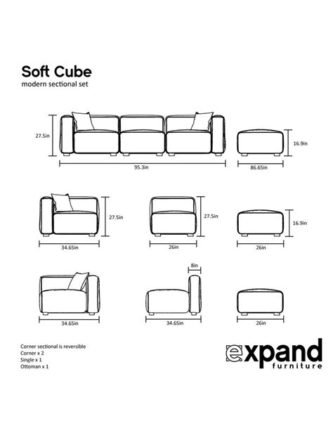 Soft Cube Modern Modular Sofa Set Expand Furniture Folding Tables