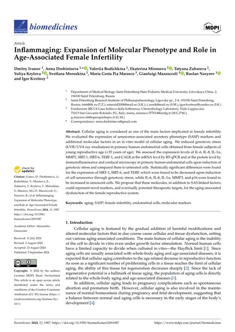 Pdf Inflammaging Expansion Of Molecular Phenotype And Role In Age