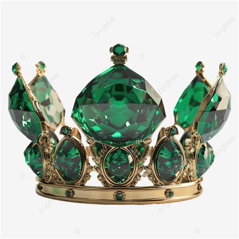 تاج صغير بأحجار زجاجية خضراء على شكل كرتون بيكسار أسلوب بيكسار كرتون جذاب Png صورة للتحميل مجانا