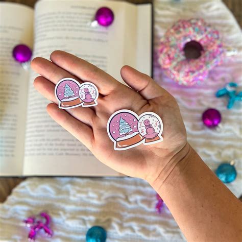 Purple Snowglobe Vinyl Sticker Little Turkey Shoppe Cute Winter Sticker