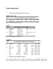 Linear Regression Docx Linear Regression Test Whether Gpa