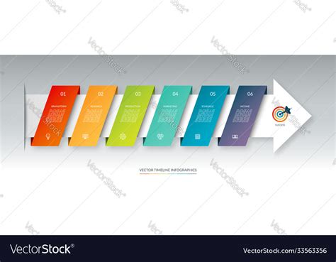 Infographic Arrow Timeline Template With Steps Vector Image