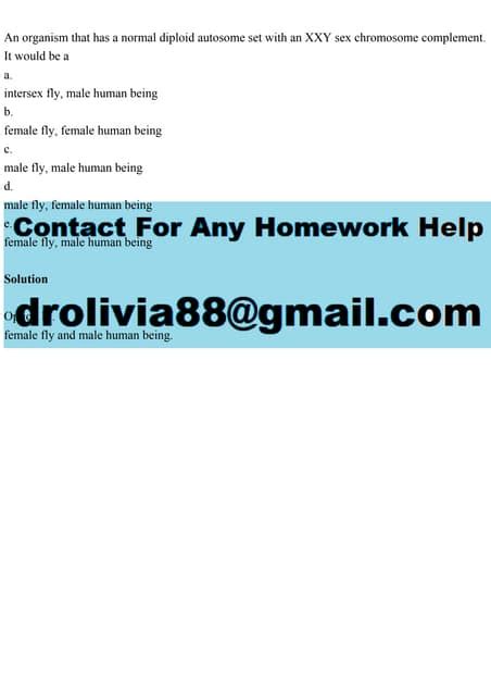 An Organism That Has A Normal Diploid Autosome Set With An Xxy Sex Cpdf An Organism That Has A Normal Diploid Autosome Set With An Xxy Sex Cpdf