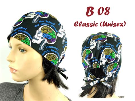 Scrub Caps Brain Neuro Surgery Scrub Hat Ponytail Scrub Cap Etsy