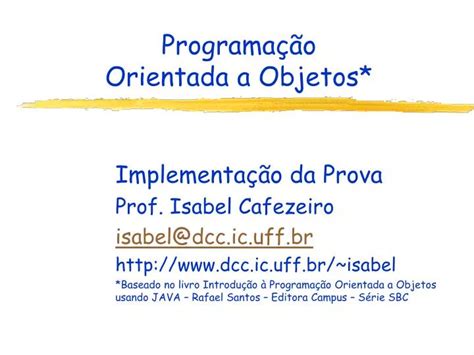 PPT Programação Orientada a Objetos PowerPoint Presentation free download ID