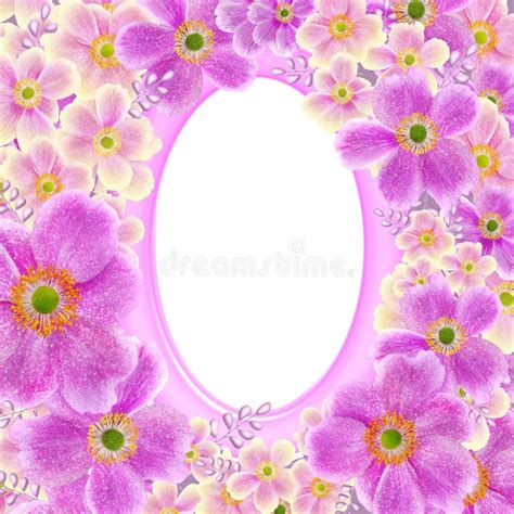 Cute Girly Pink Flower Frames Stock Image Illustration Of Designed