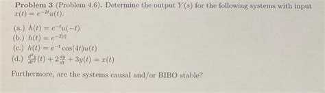 solved problem 3 problem 4 6 determine the output y s