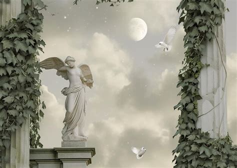 Premium Photo Statue Of Majestic Angel With Wings