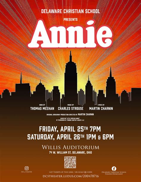 Dcs Presents Annie ~ April 25 And 26 Delaware Christian School
