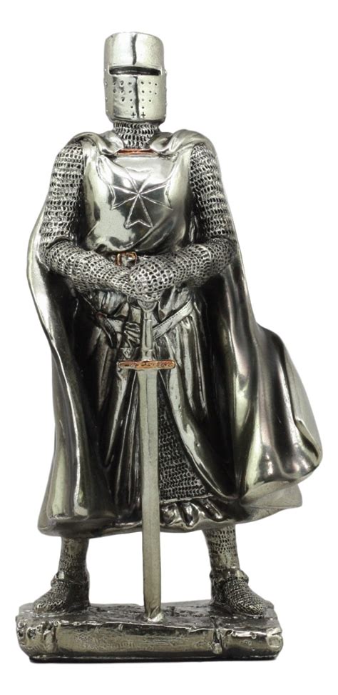 Ebros Holy Roman Empire Caped Crusader Knight With Sword Statue 7 Tall