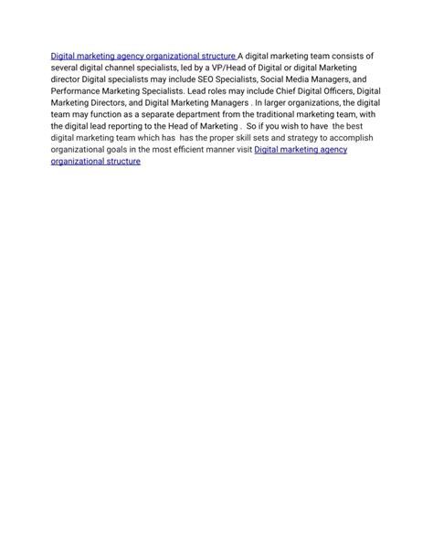 PPT Digital Marketing Agency Organizational Structure A Digital