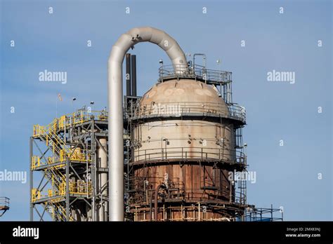 An Fccu Or Fluid Catalytic Cracking Unit In An Oil Refinery Near Salt