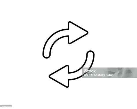 雙反向箭頭替換圖示在白色背景上交換線性符號可編輯向量插圖eps10向量圖形及更多互聯網圖片 互聯網 交換 側影 Istock