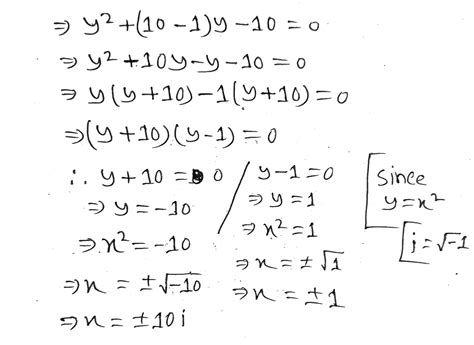 [solved] Use Substitution For The Equivalent Quadratic Equation For The