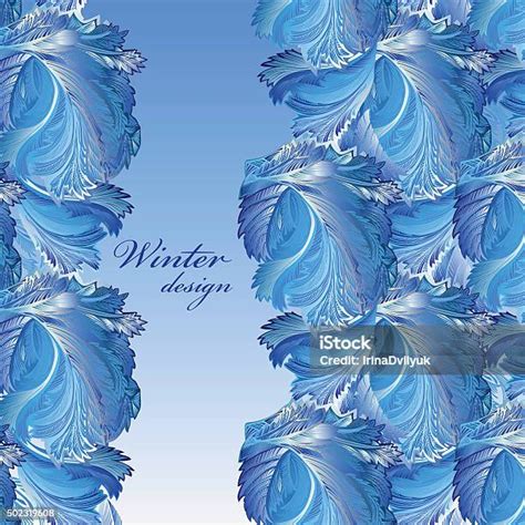 Winter Frozen Glass Background Stripe Border Design Text Place Stock Illustration Download