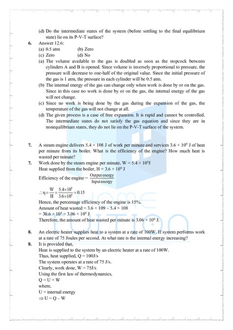 Ncert Solutions For Class Physics Chapter Thermodynamics