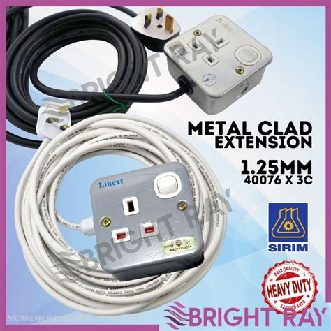 M M M Metal Clad Heavy Duty Portable Socket Extension Trailing Socket Metal Socket