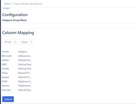Uploading Vendor Categorization CSV Files - DocuClipper