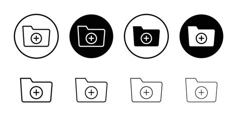 Add Folder Icon Black And White Outline 53141741 Vector Art At Vecteezy