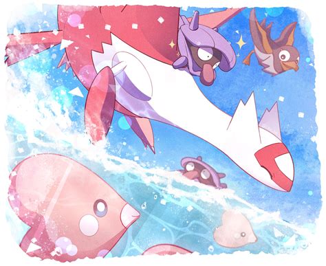 Latias Luvdisc Shellder And Wattrel Pokemon Drawn By Sokesa