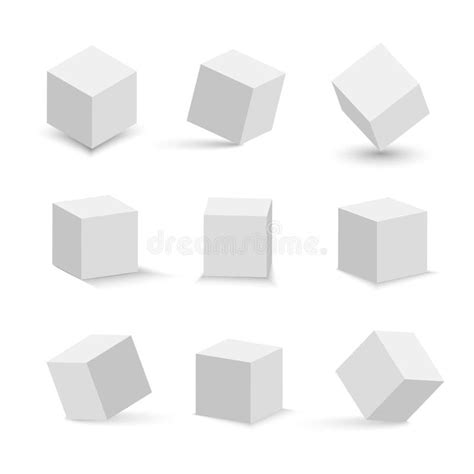 White Cube Cubic Box 3d Template Stock Vector Illustration Of Award