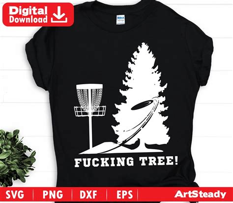 Disc Golf Svg File Art Fucking Tree Discgolf Frisbee Digital Download Etsy