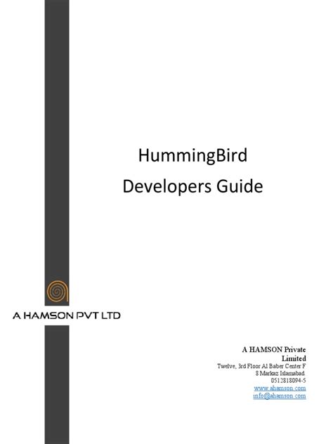 Hummingbird Dev Guide Pdf Radius Database Index