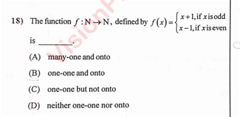 18 The Function Fn→n Defined By Fx X1 If X Is Odd X−1 If X Is Ev