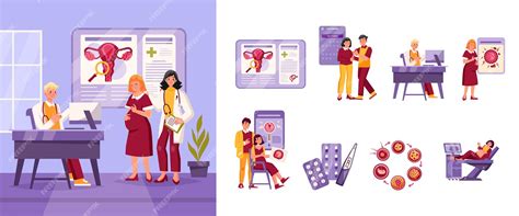 Premium Vector Hand Drawn Human Fertilization Set