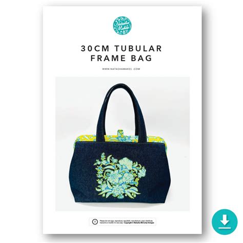 Instructions 30cm Tubular Frame Bag Digital Download Natasha Makes