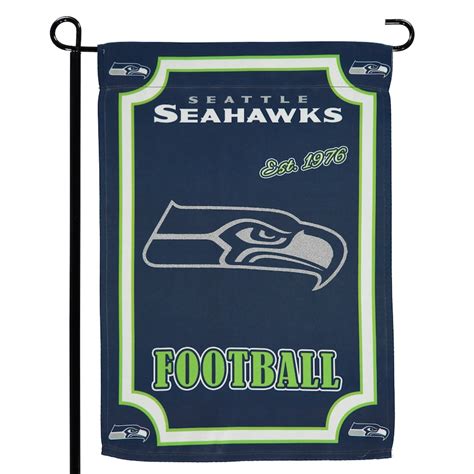Seattle Seahawks 125 X 18 Glitter Suede Garden Flag