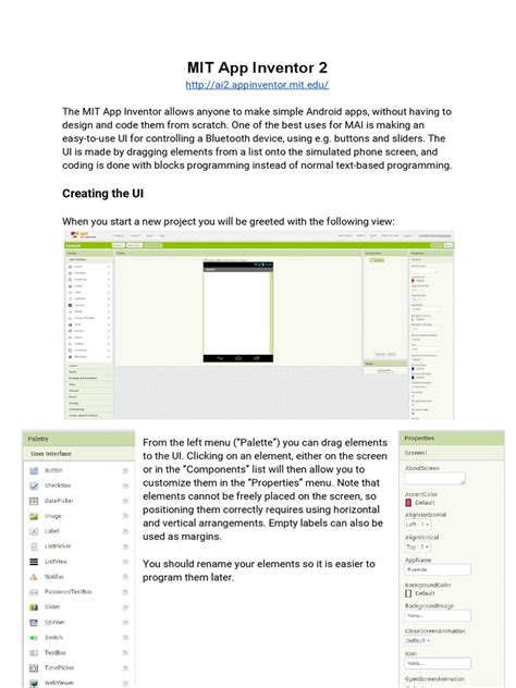 Mit App Inventor 2 Pdf Mobile App Menu Computing