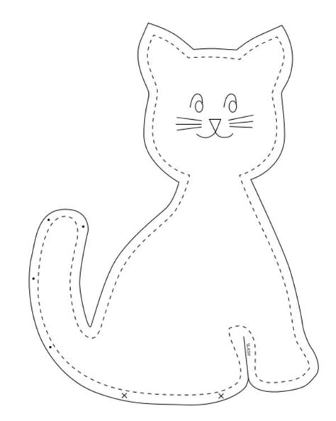 Выкройка кота (3) | Кошачий узор, Кошачьи поделки, Мережка