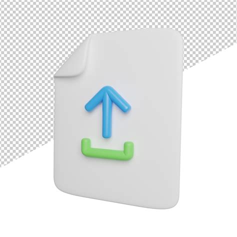 Premium Psd Upload File Database Side View D Rendering Icon