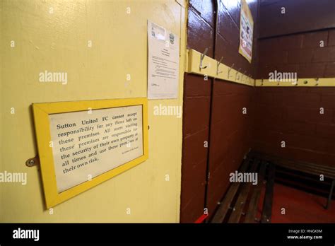 A General View Of The Away Dressing Room At Gander Green Lane Home Of