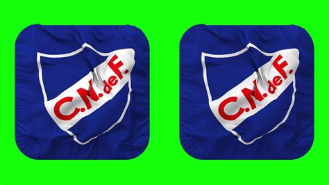 Club Nacional De Football Flag In Squire Shape Isolated With Plain And