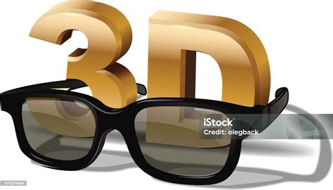 3d 기호 고 흰색 배경에 고립 된 3 차원 안경 벡터 영화 포스터 요소입니다 3d 안경에 대한 스톡 벡터 아트 및 기타 이미지
