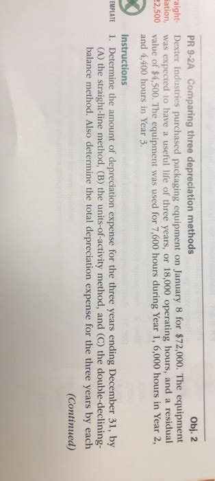 Solved Pr A Comparing Three Depreciation Methods Obj Chegg