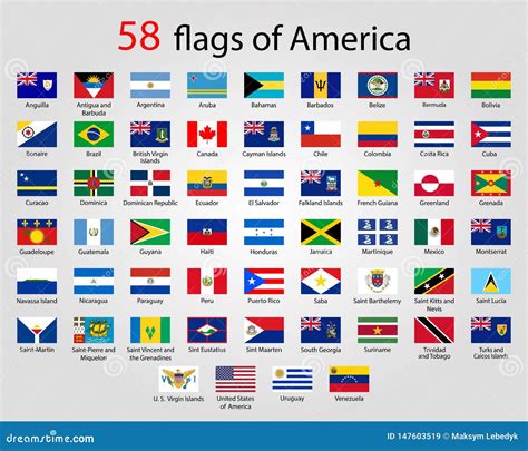 Flat Round Flags Of America Full Vector Collectionvector Stock