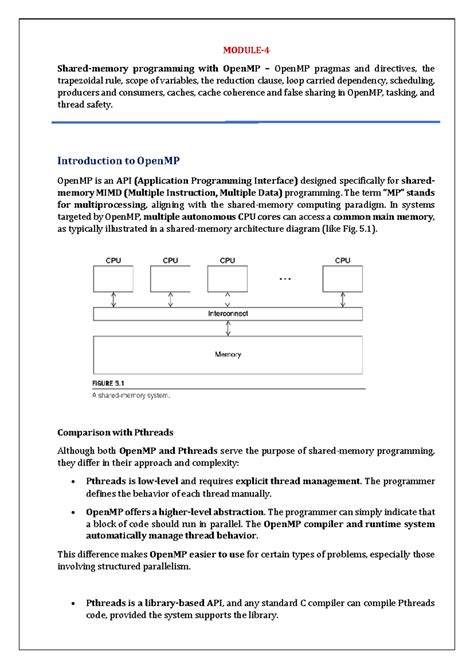 Pc Bcs702 Mod4 Notes Openmp Pragmas Directives And Parallel
