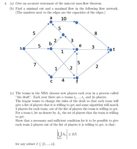 solved 4 a give an accurate statement of the min cut