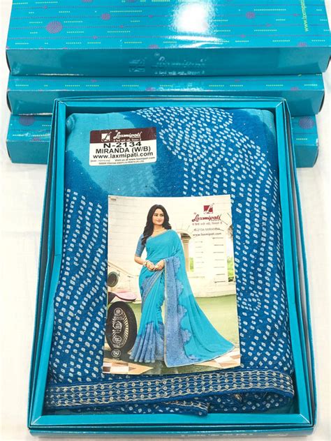 Laxmipati Diwani N 2134 Blue Sparkle Chiffon Saree Sanskar