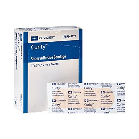 Curity Kendall Healthcare 6844119 Sheer Adhesive Bandage 1 X 3 Box