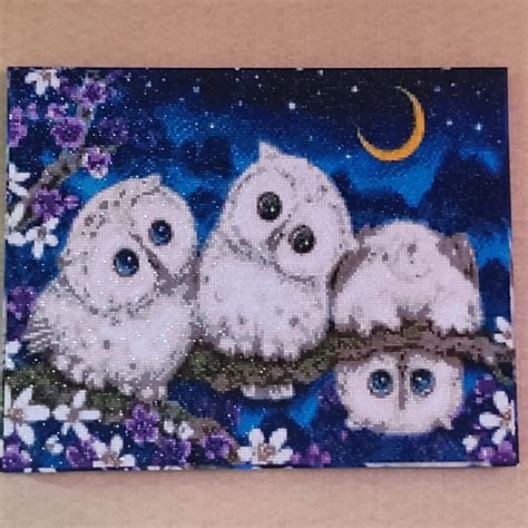 Eun Sun Jo 우리언니가 손수 해준 보석십자수~ 돈 많이벌고 잘살으라고 좋은 상징인 부엉이랑