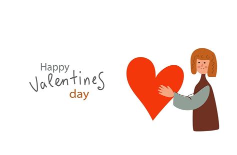 Joven Mujer Sostiene Un Corazón En Su Manos Celebrando San Valentín