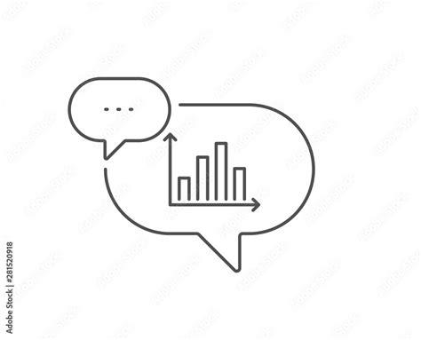 Diagram Graph Line Icon Chat Bubble Design Column Chart Sign Market