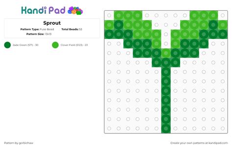 Sprout Fuse Bead Pattern Kandi Pad Kandi Patterns Fuse Bead